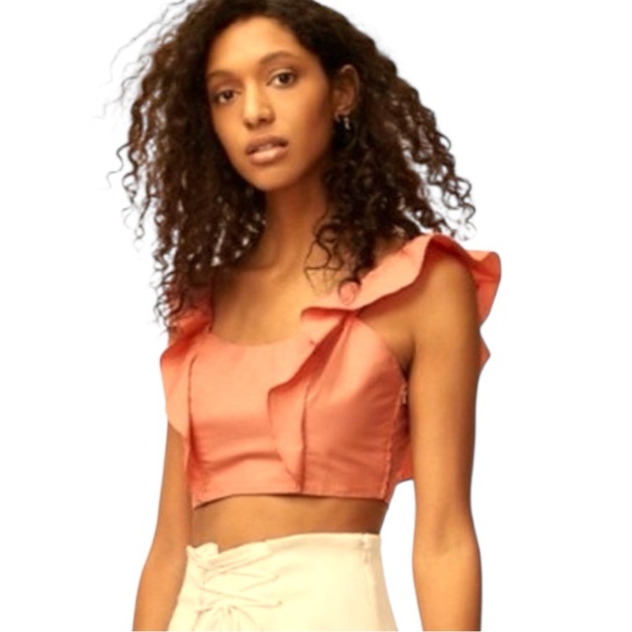 Wilfred | Tops | Aritzia Wilfred Sandrine Tickled Coral Ruffle ...